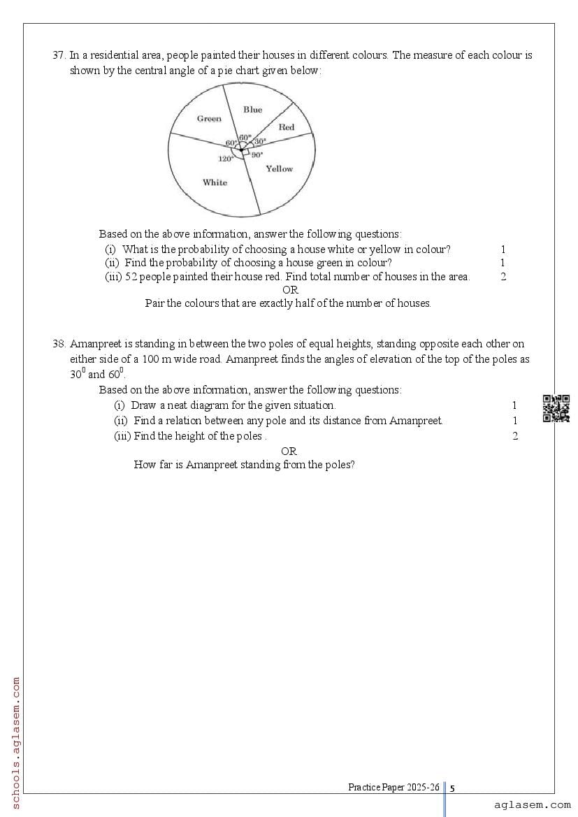 Class 10 Maths Mid Term Sample Paper 2025 PDF | Download PT1 / Term 1 ...