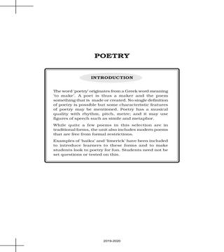 NCERT Book Class 11 English (Woven Words) Poetry 1 The Peacock