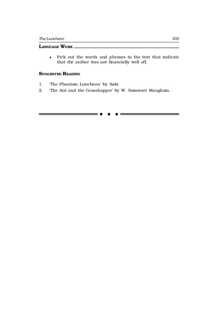 NCERT Book Class 11 English Chapter 8 The Luncheon PDF 