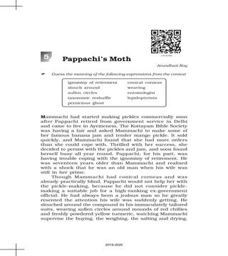 NCERT Book Class 11 English (Woven Words) Short Stories 5 Pappachi's Moth
