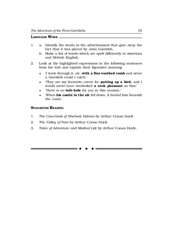 NCERT Book Class 11 English Chapter 4 The Adventure Of The Three