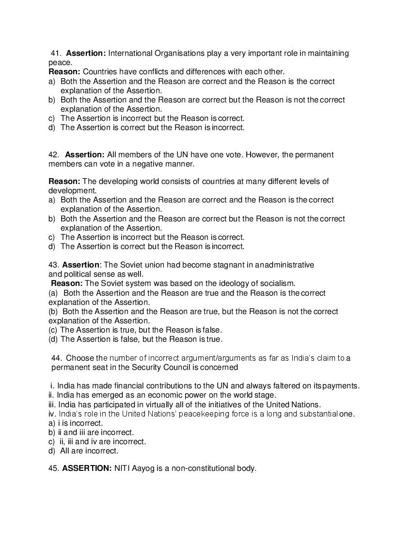 CBSE Sample Paper 2022 Class 12 Political Science - Term 1 PDF Download