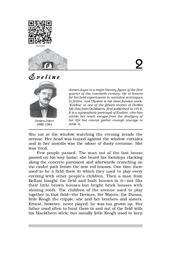 NCERT Book Class 12 English Kaleidoscope Short Stories 2 Eveline