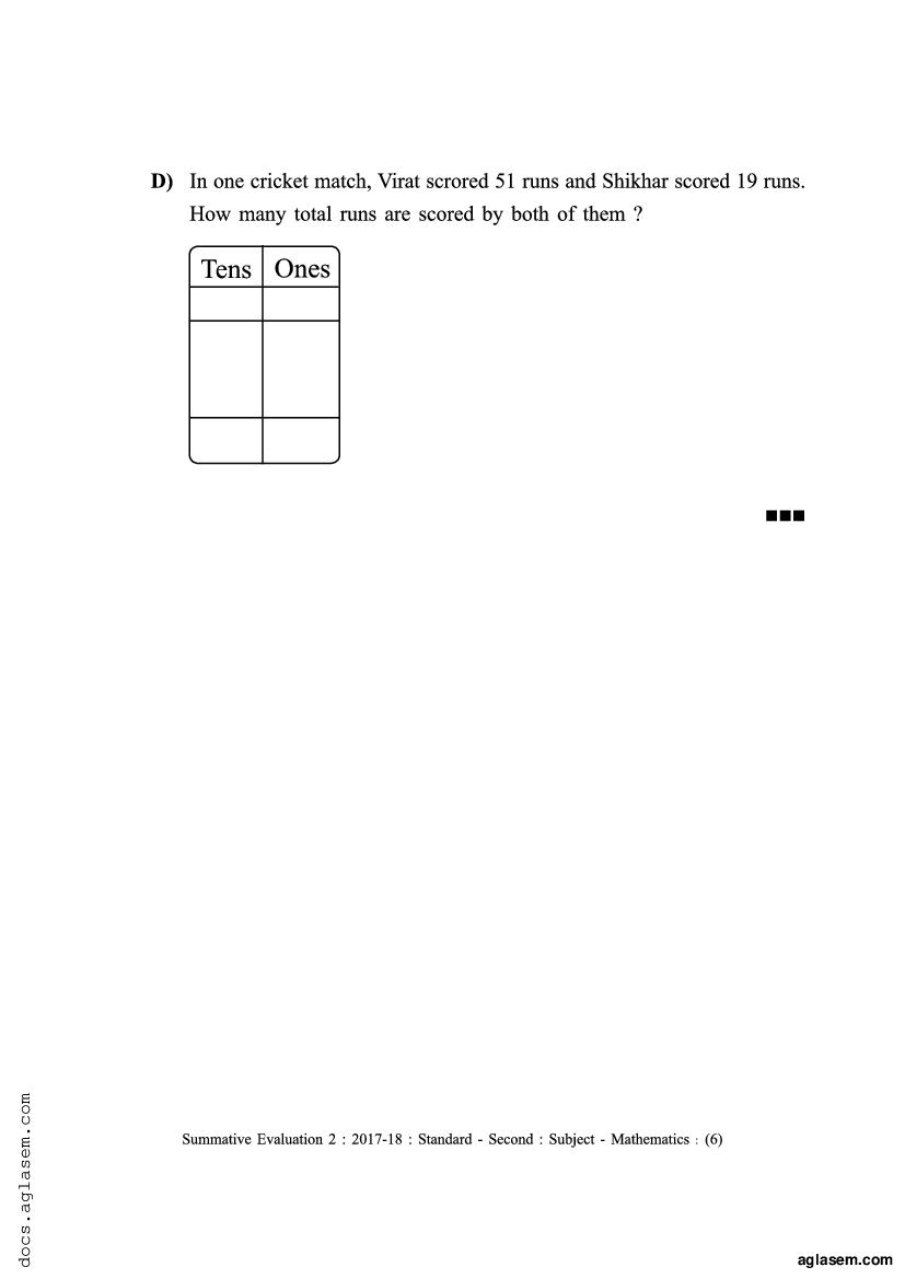 Class 2 Maths Sample Paper 2023 Maharashtra Board PDF Maha Std 2nd