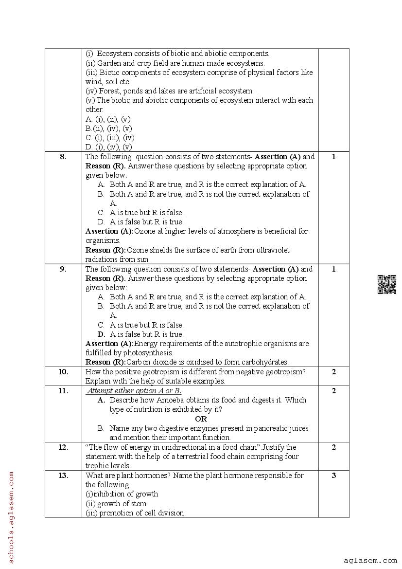 Class 10 Science Mid Term Sample Paper 2025 PDF | Download PT1 / Term 1 ...