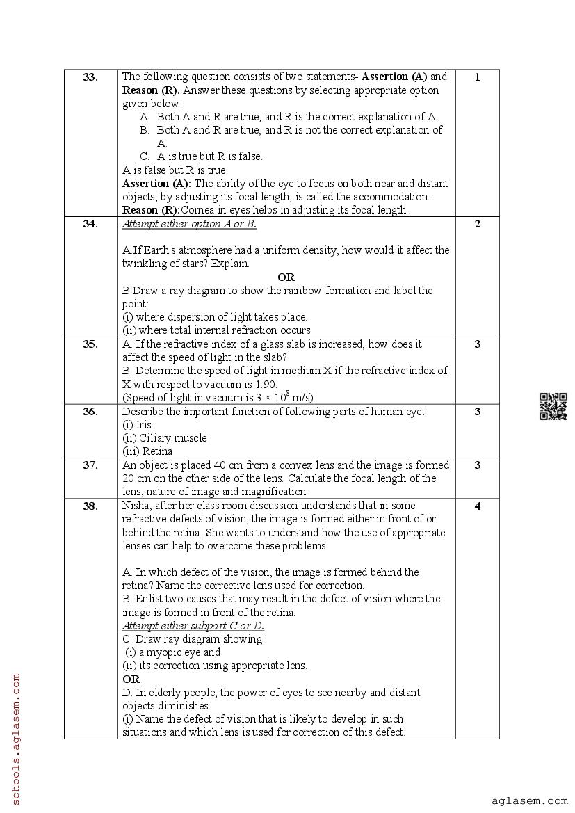 Class 10 Science Mid Term Sample Paper 2025 PDF | Download PT1 / Term 1 ...
