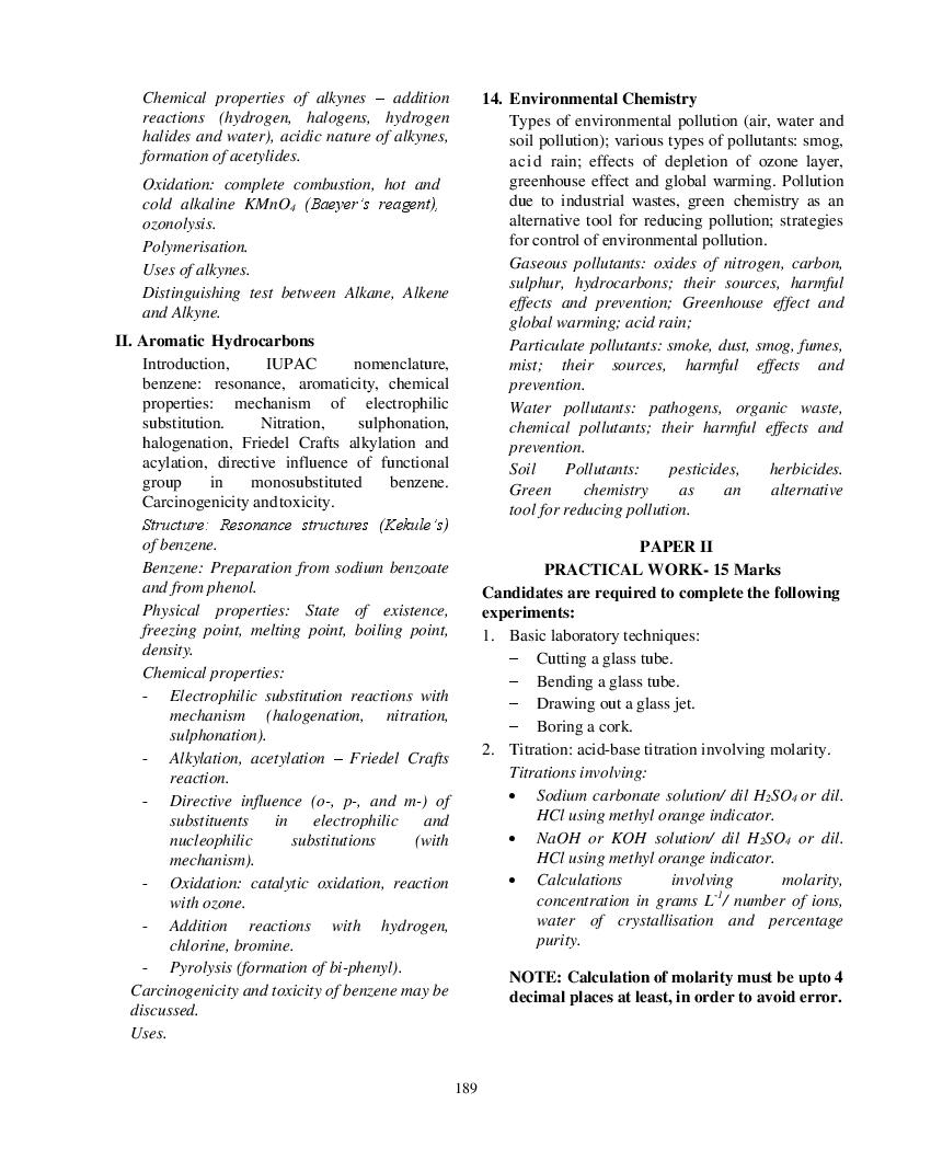 ISC Chemistry Syllabus 2022 for Class 11, Class 12 | AglaSem Schools