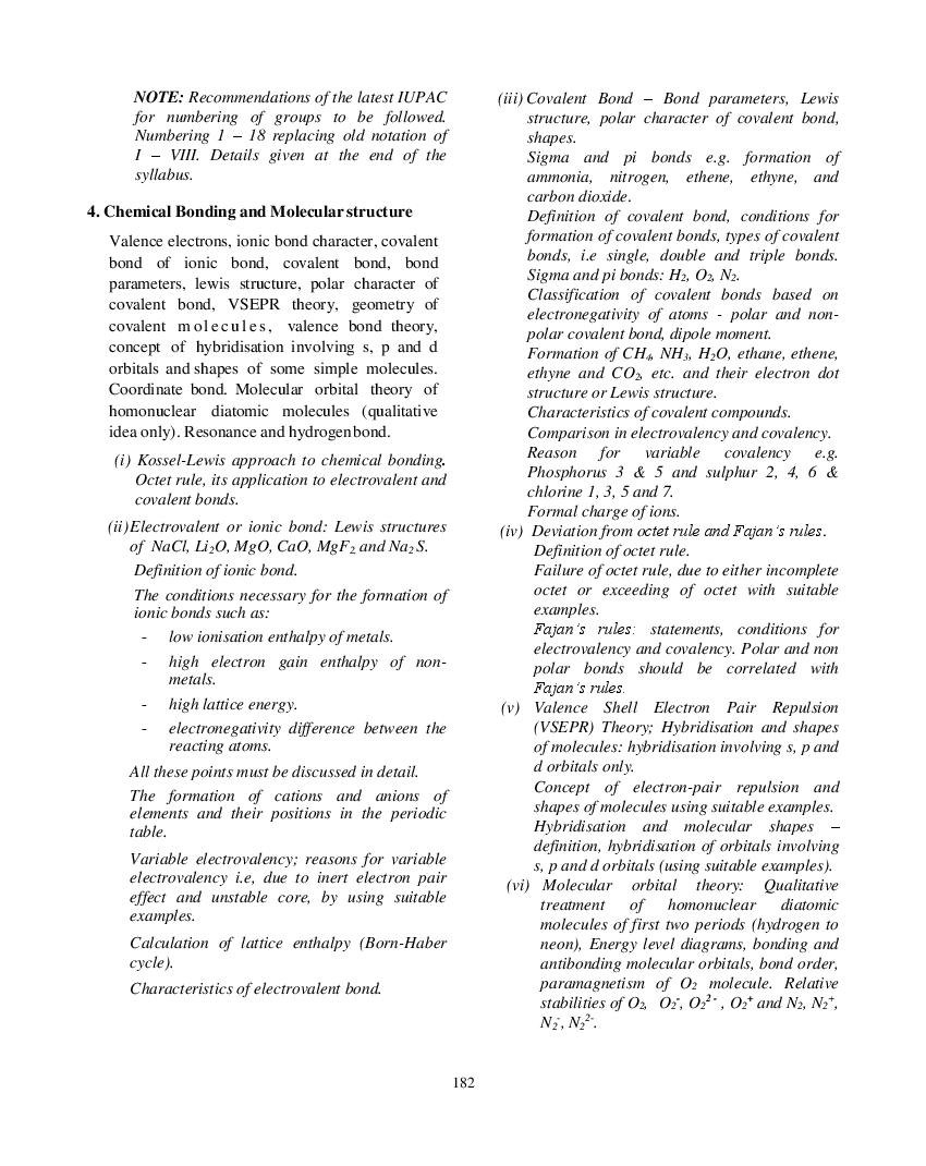 ISC Chemistry Syllabus 2022 for Class 11, Class 12 | AglaSem Schools