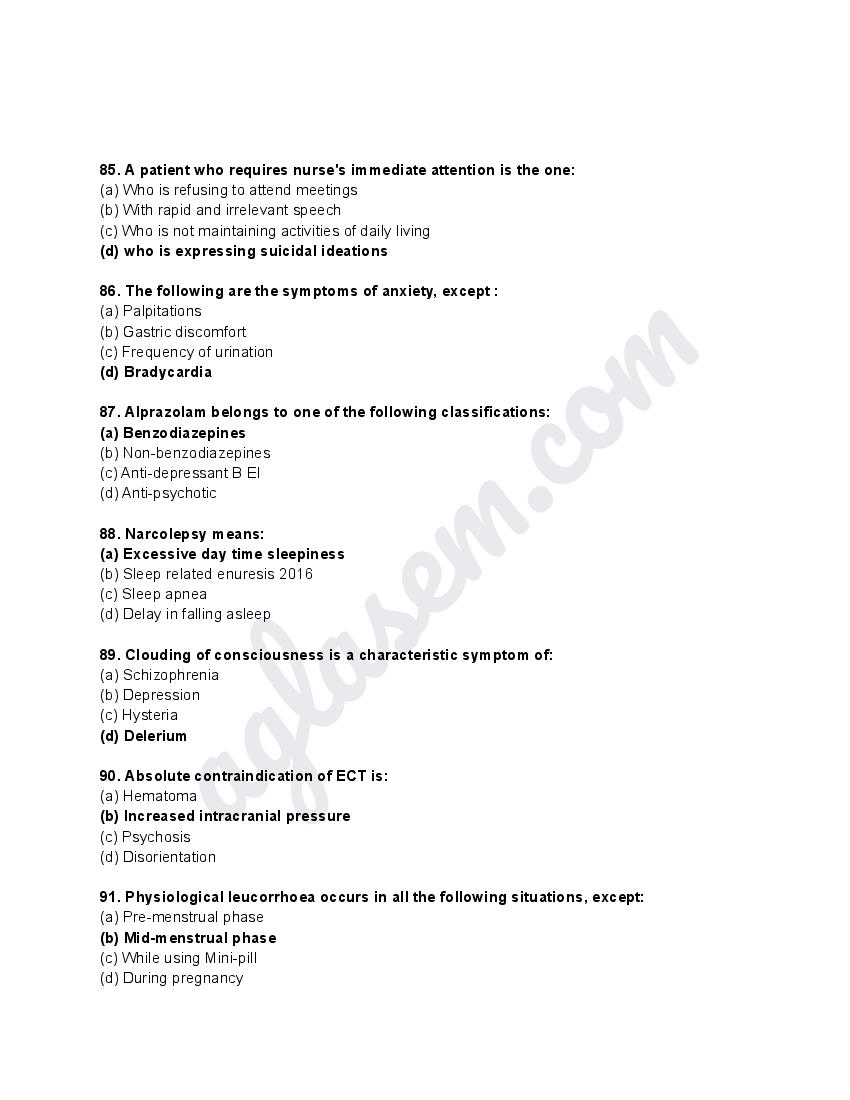 IGNOU Post Basic B Sc Nursing 2022 Question Paper PDF Download With