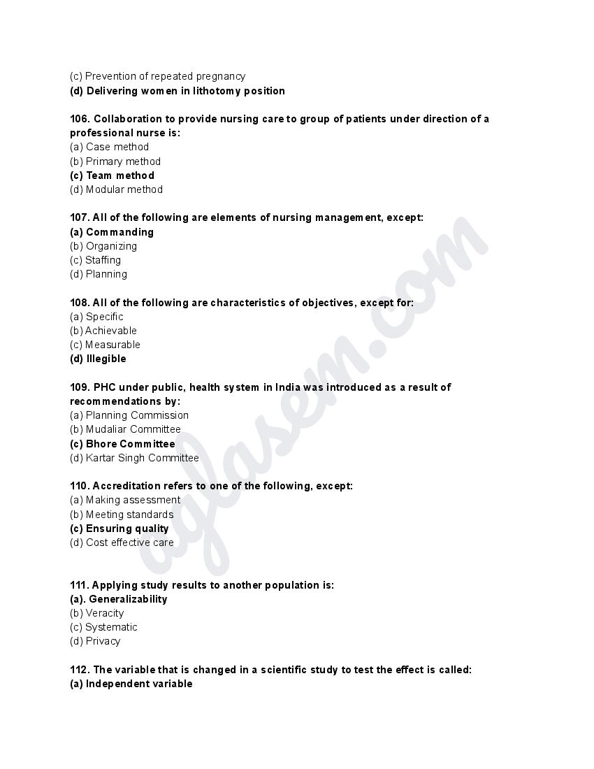 IGNOU Post Basic B Sc Nursing 2022 Question Paper PDF Download With
