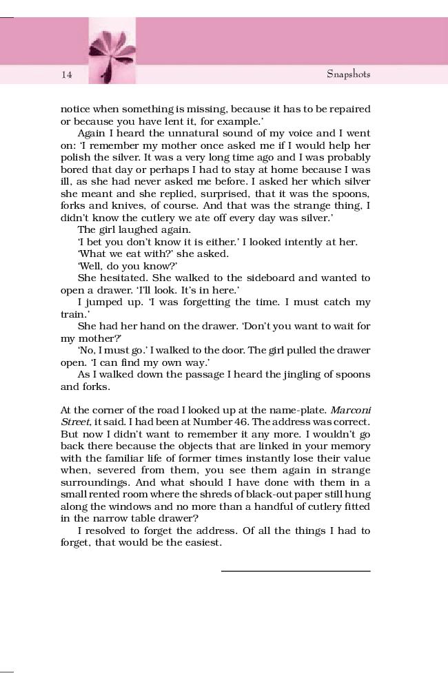 RBSE Book Class 11 English Snapshots Chapter 2 The Address Hindi RBSE Book Class 11 English Snapshots Chapter 2 The Address Hindi