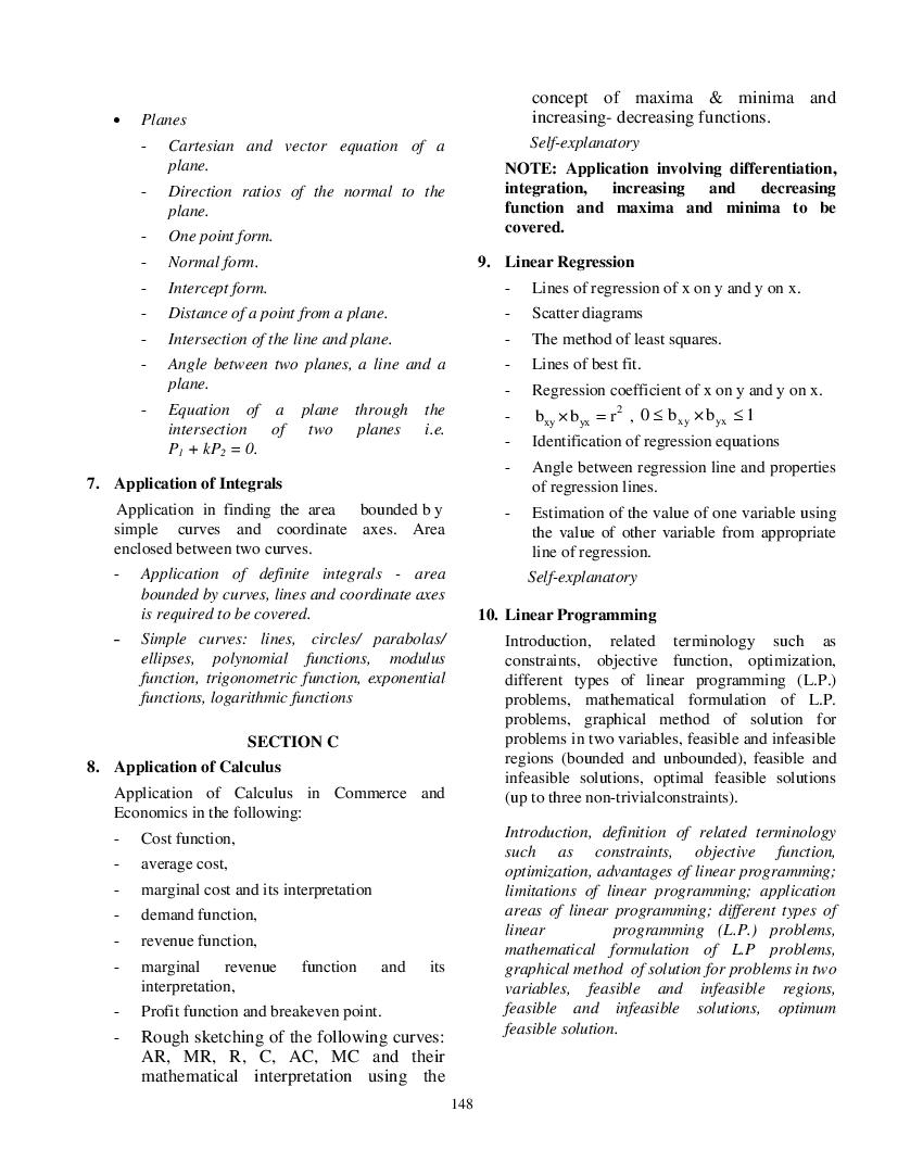 ISC Mathematics Syllabus 2022 for Class 11, Class 12