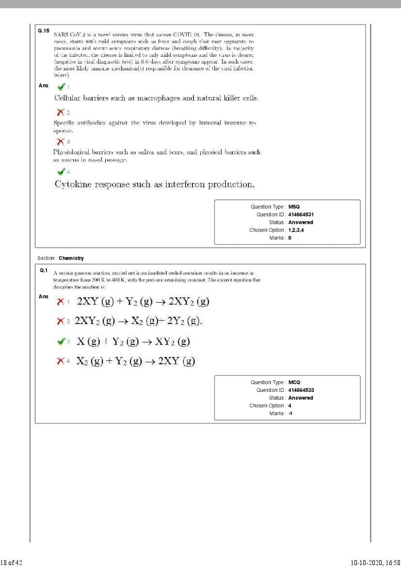 NEST 2020 Question Paper (PDFs) - AglaSem Admission