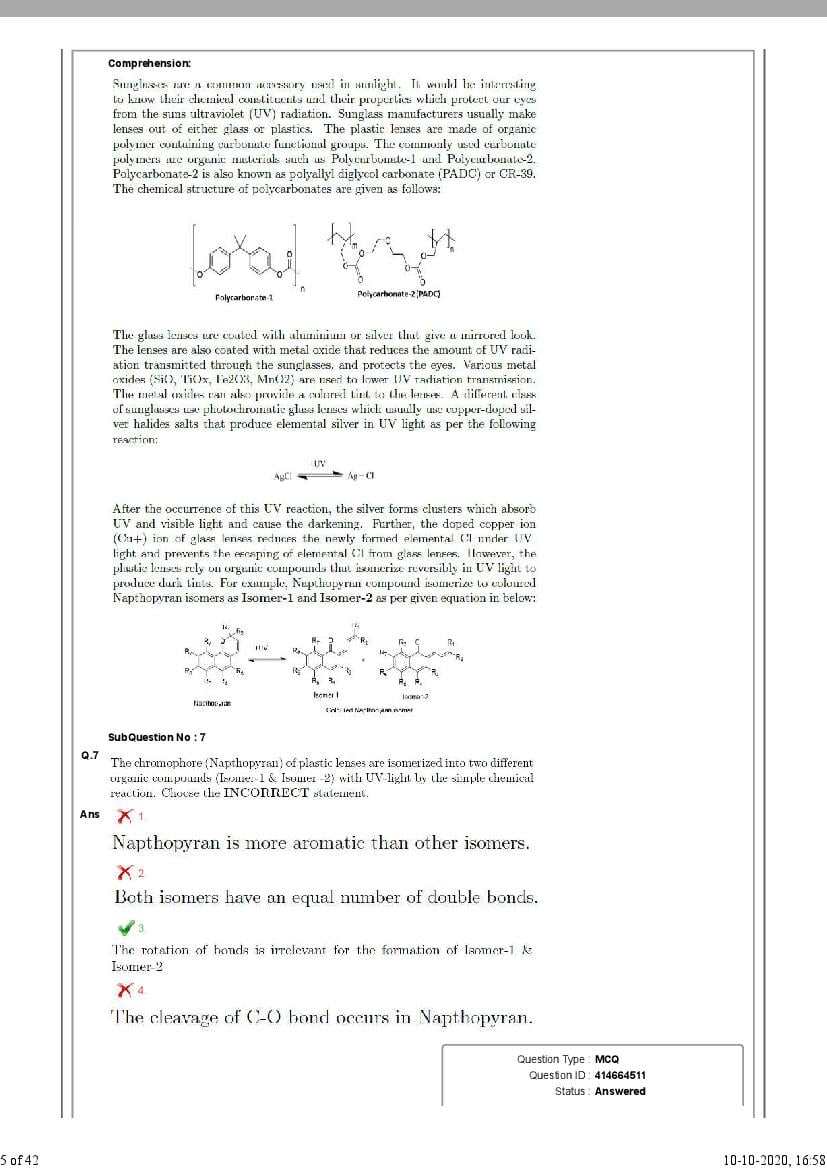 NEST 2020 Question Paper (PDFs) - AglaSem Admission