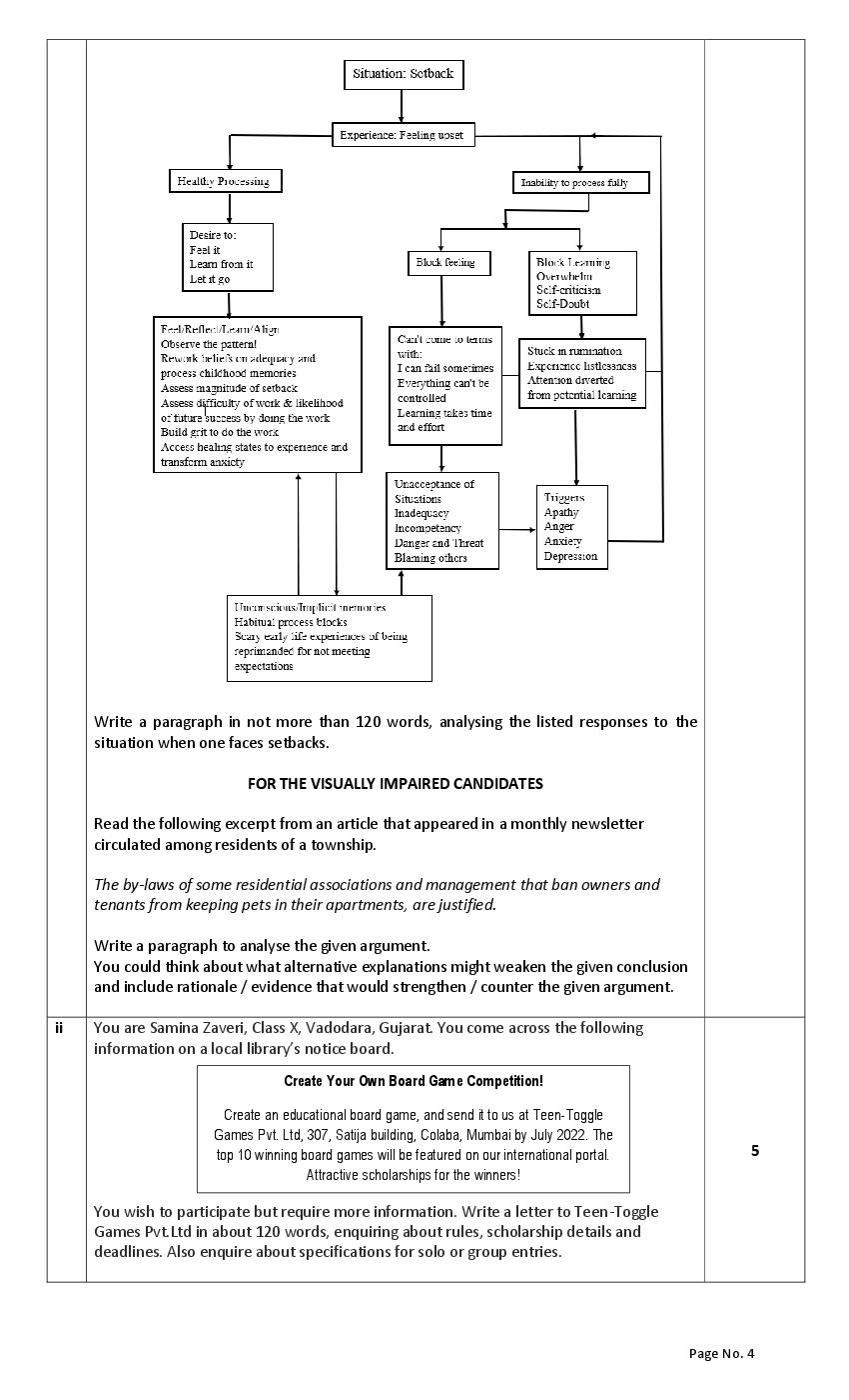 CBSE Sample Paper 2022 Class 10 English Language And Literature Term