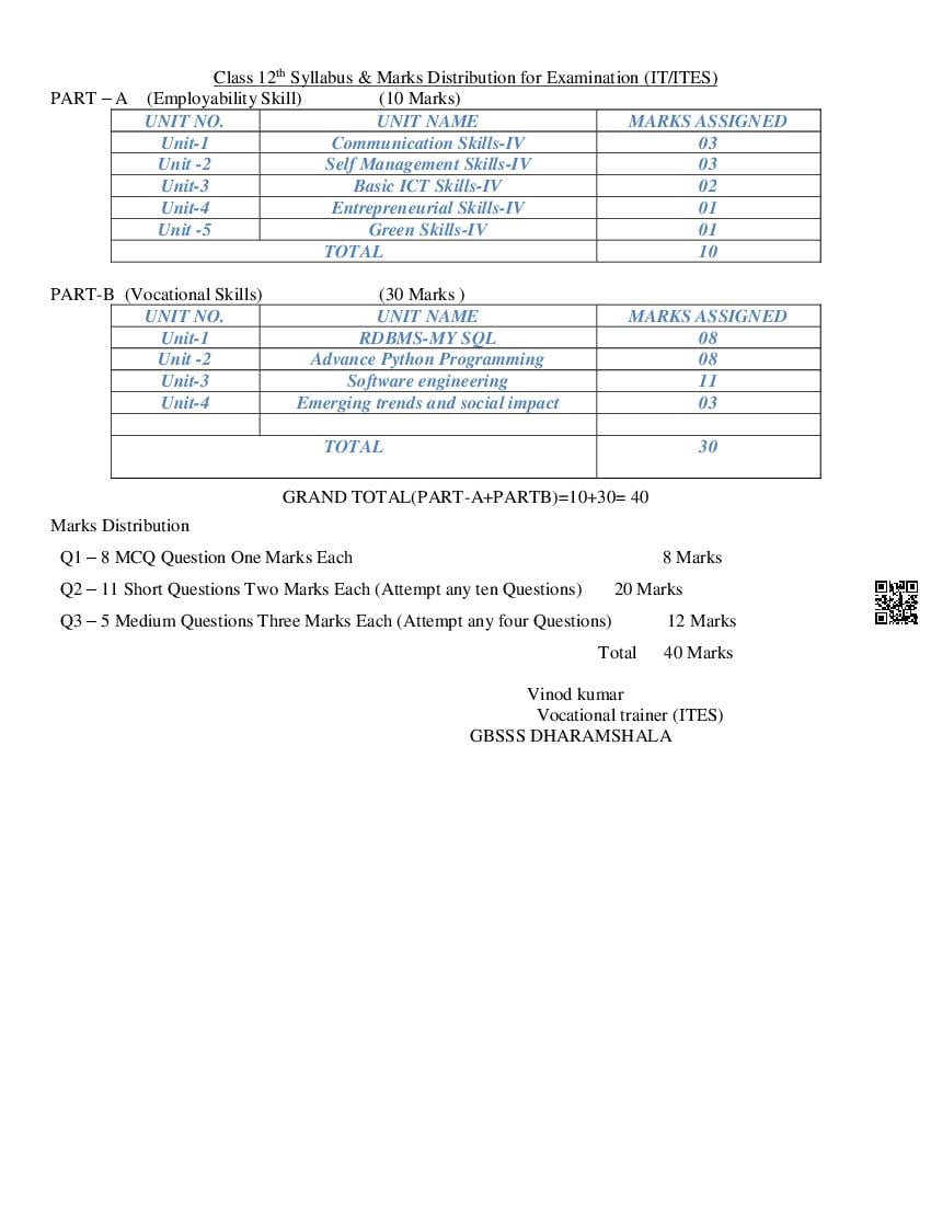 HP Board 12th ITES Model Paper 2025 (PDF) – Download Here