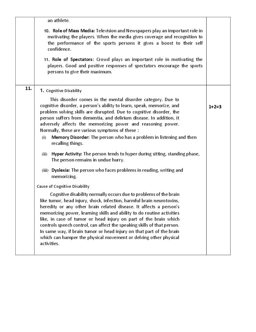 CBSE Sample Paper 2022 Class 12 Physical Education - Term 2, Term 1 PDF ...