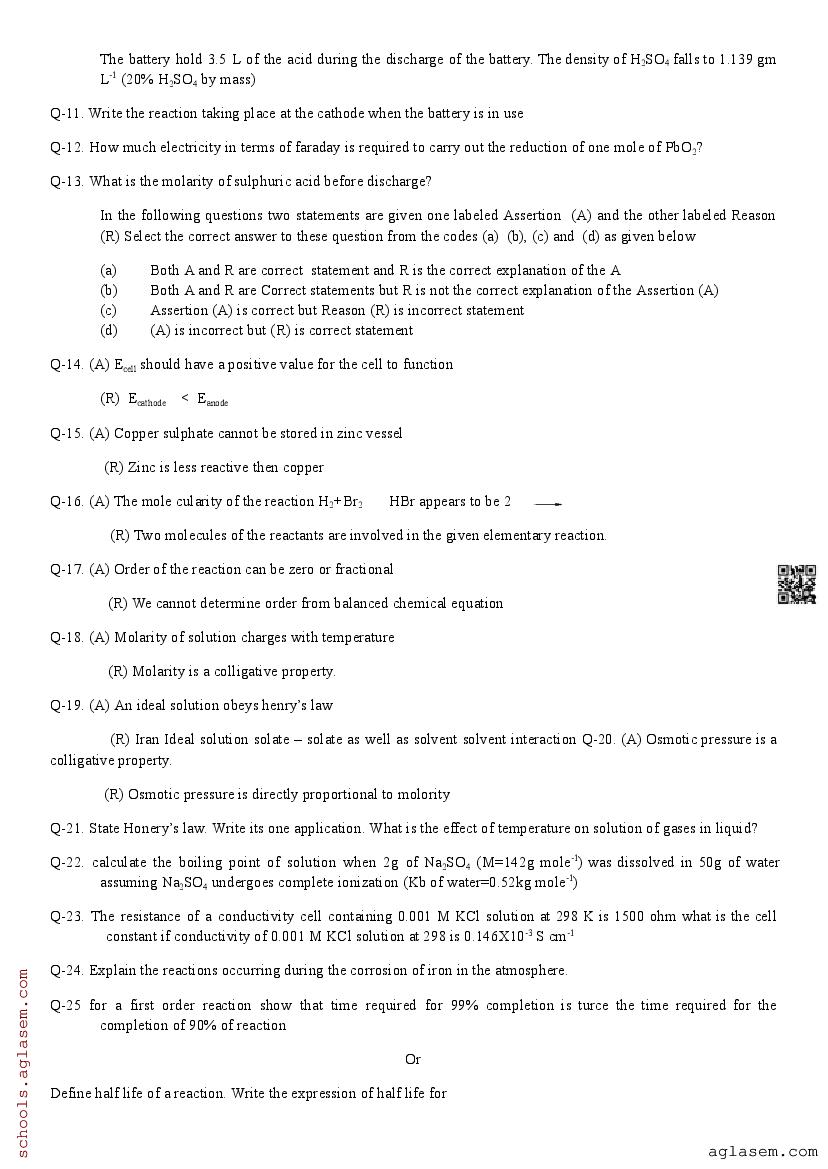 Class 12 PT 1 Question Paper Chemistry 2024-25 | Download Periodic Test ...