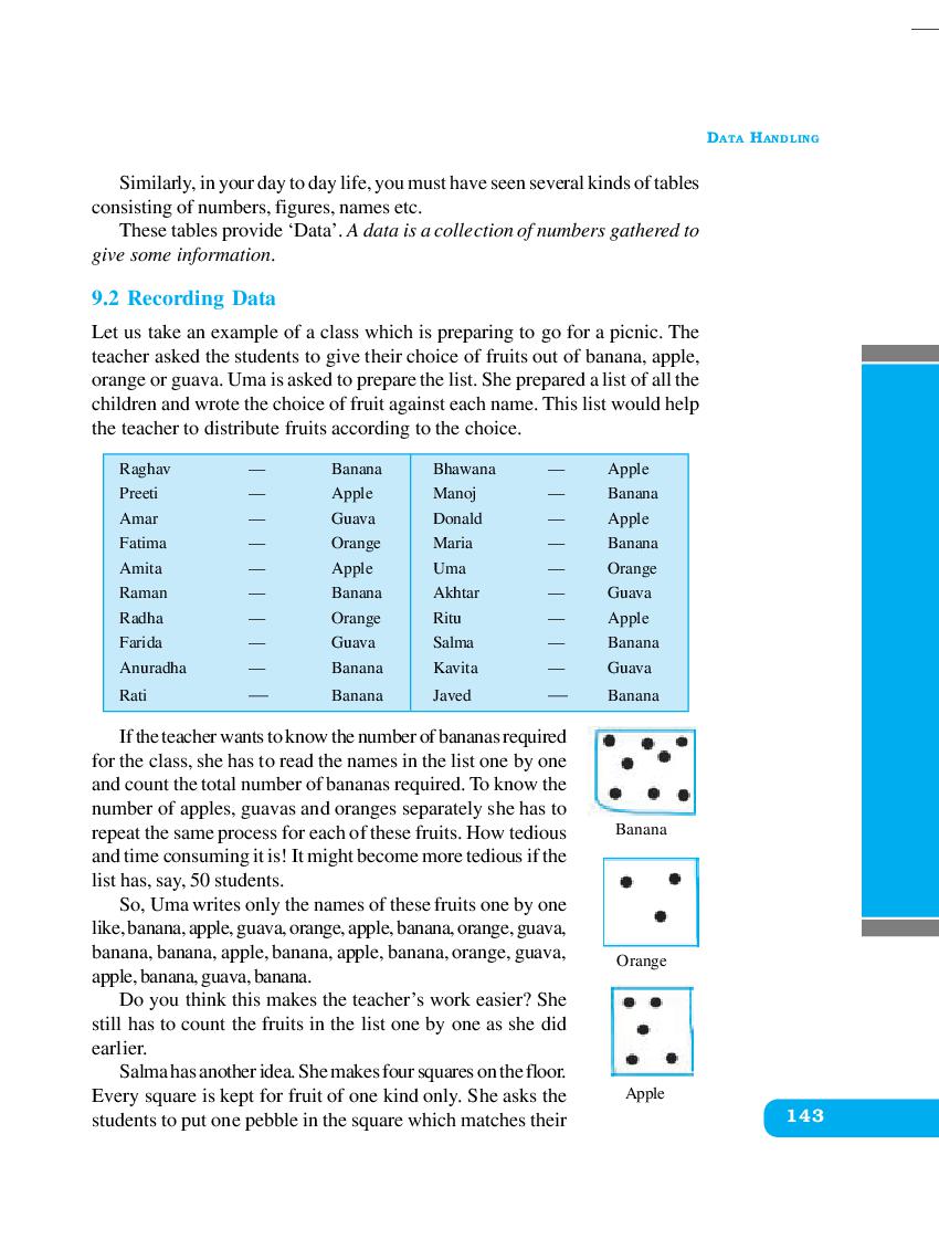 NCERT Book Class 6 Maths Chapter 9 Data Handling