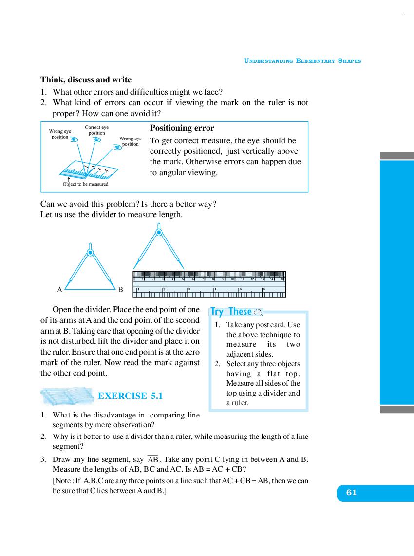 NCERT Book Class 6 Maths Chapter 5 Understanding Elementry Shapes