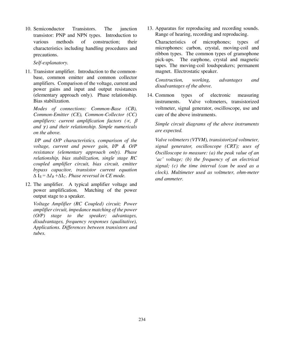 ISC Electricity & Electronics Syllabus 2020 - 2021 for Class 11, Class ...