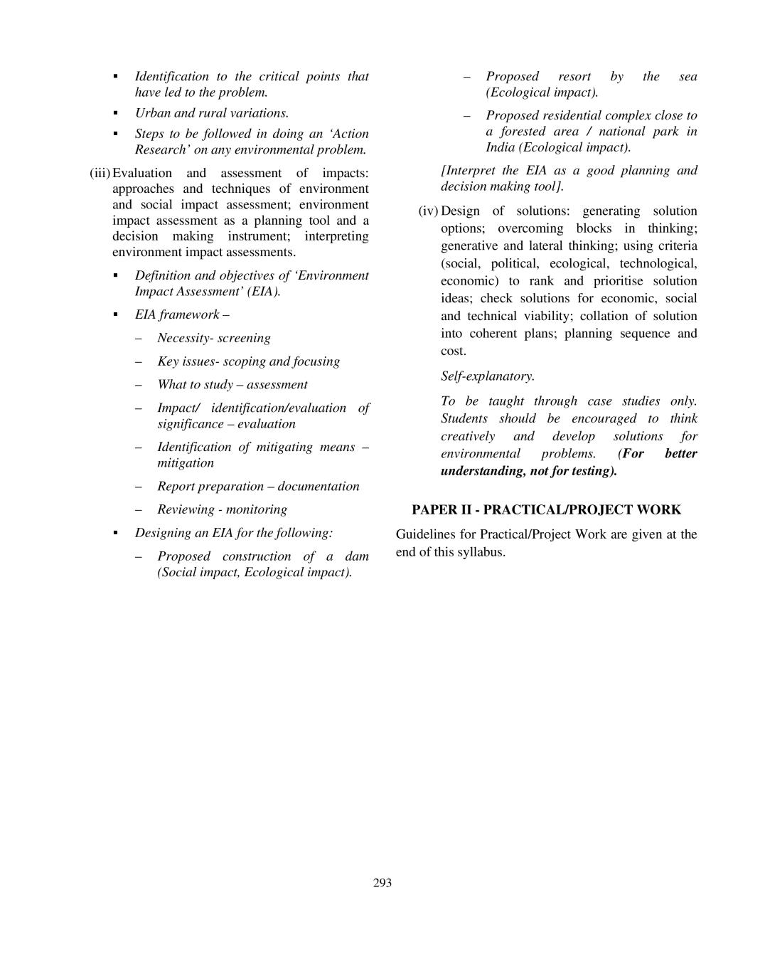ISC Environmental Science Syllabus 2020 - 2021 for Class 11, Class 12 ...