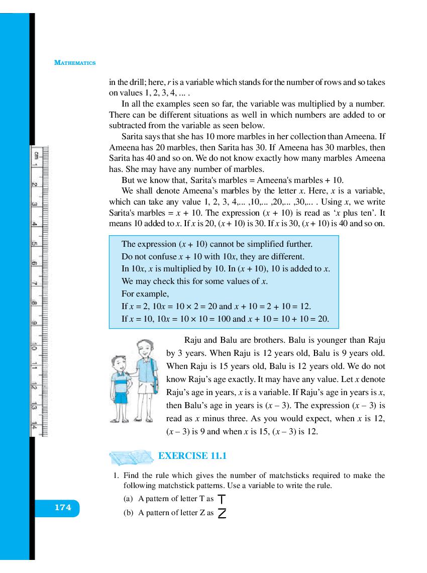 NCERT Book Class 6 Maths Chapter 11 Algebra PDF 