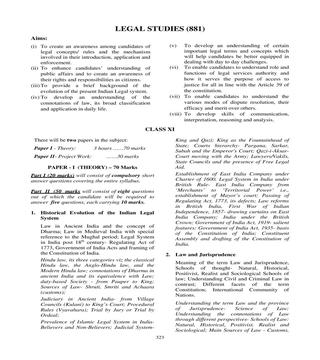 ISC Class 12 Legal Studies Syllabus 2021