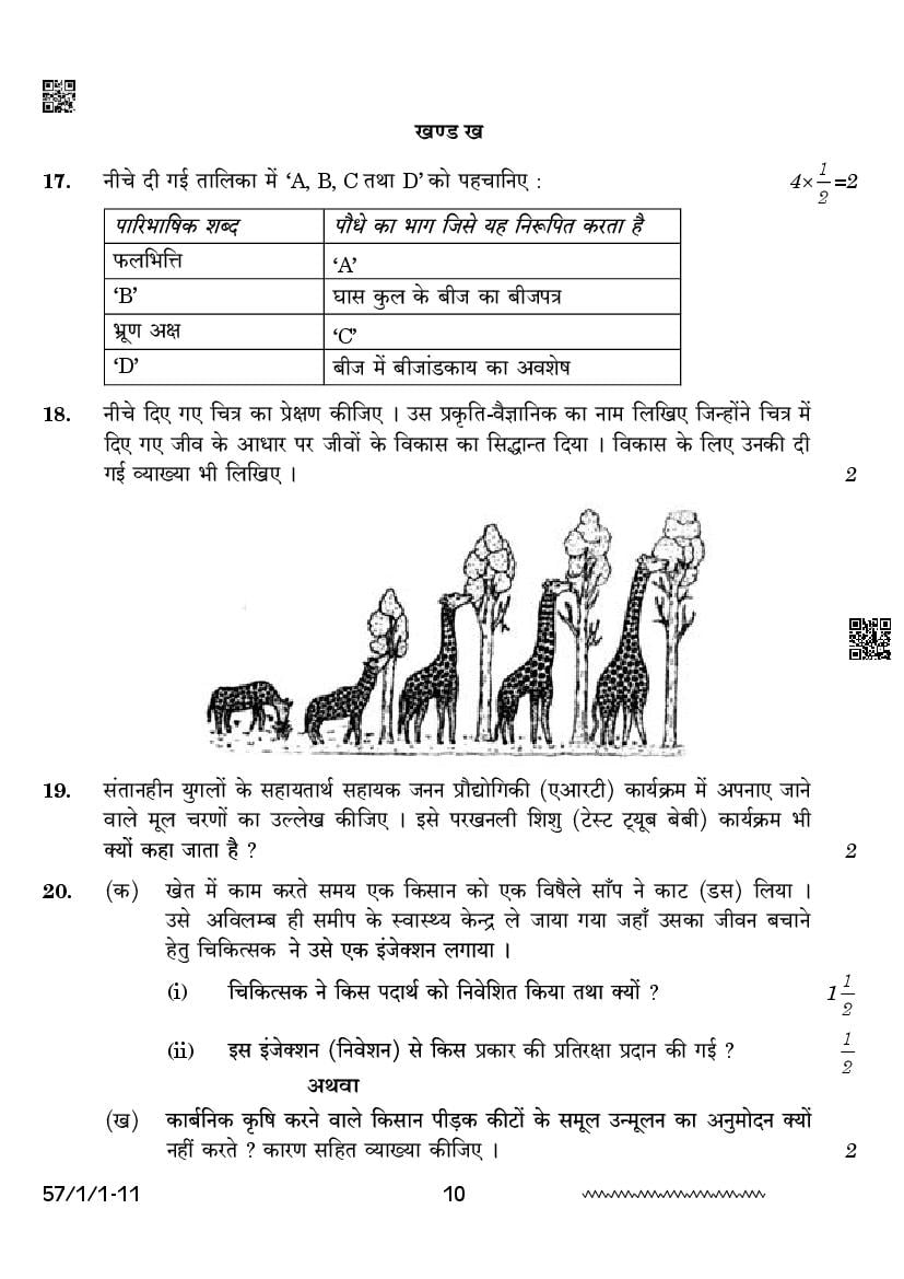 Class 12 Biology Question Paper 2024 (PDF) - Download 12th Annual Exam ...