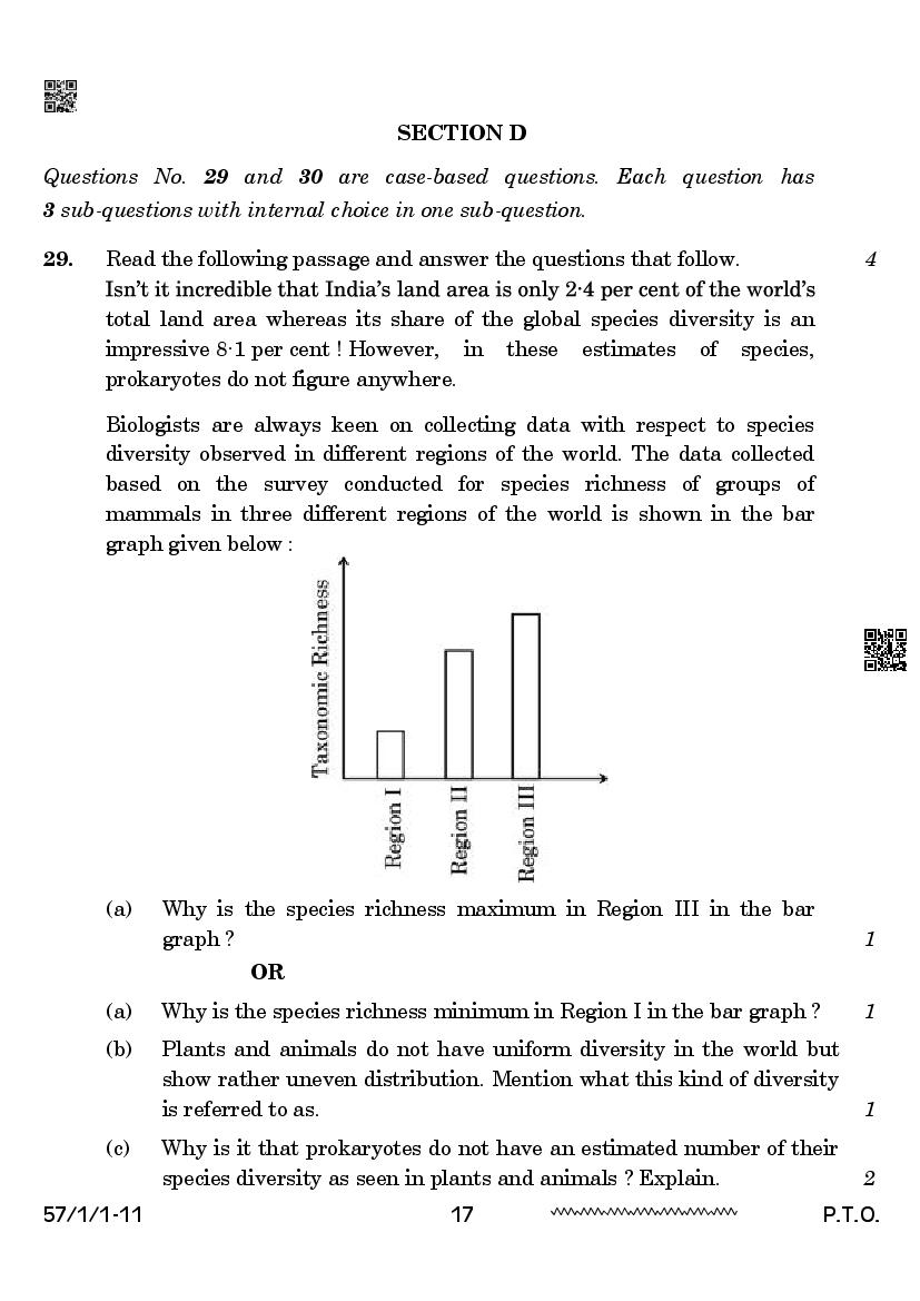 Class 12 Biology Question Paper 2024 (PDF) - Download 12th Annual Exam ...