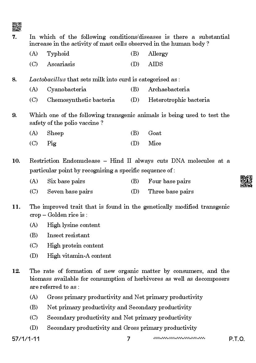 Class 12 Biology Question Paper 2024 (PDF) - Download 12th Annual Exam ...