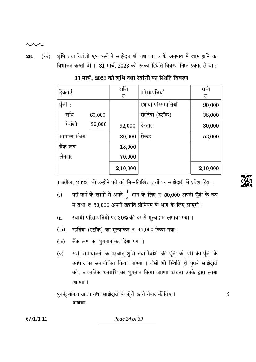 Class 12 Accountancy Question Paper 2024 (PDF) - Download 12th Annual ...