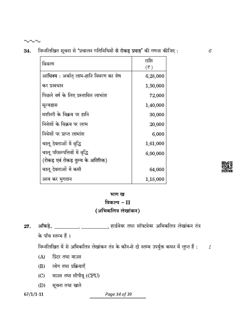Class 12 Accountancy Question Paper 2024 (PDF) - Download 12th Annual ...