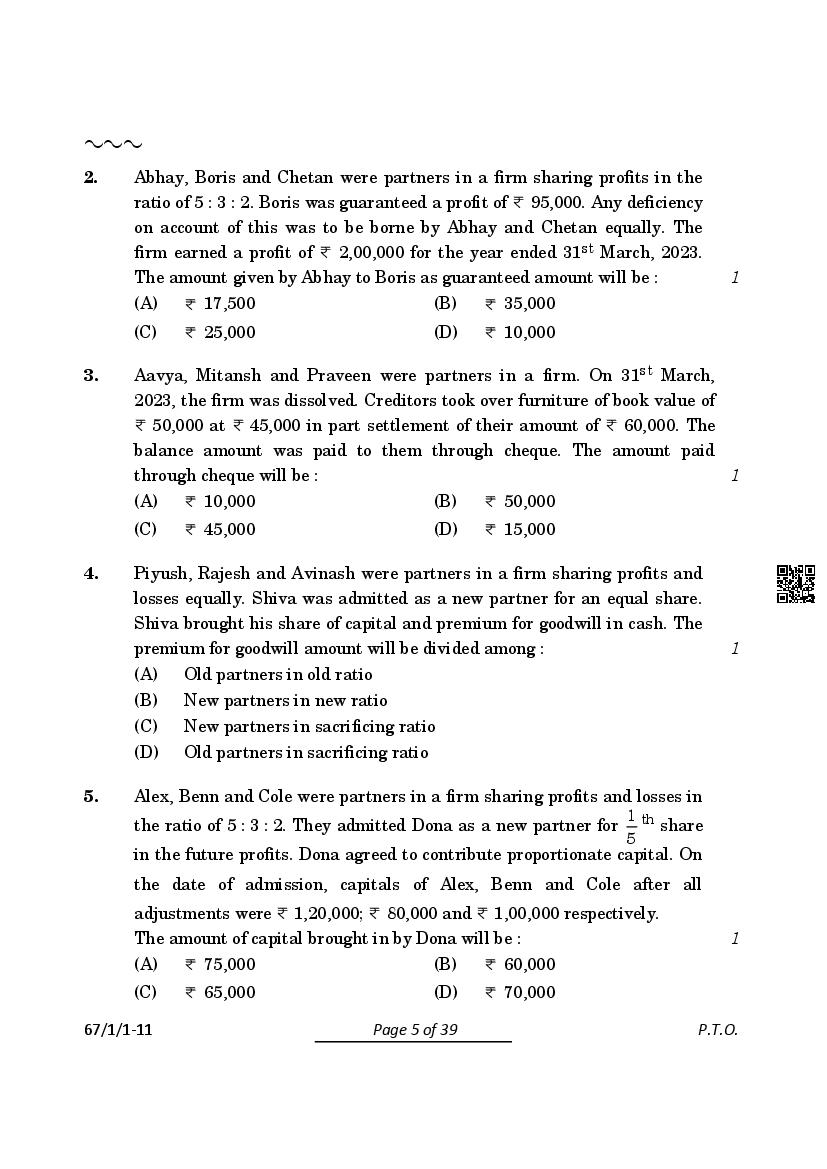 Class 12 Accountancy Question Paper 2024 (PDF) - Download 12th Annual ...