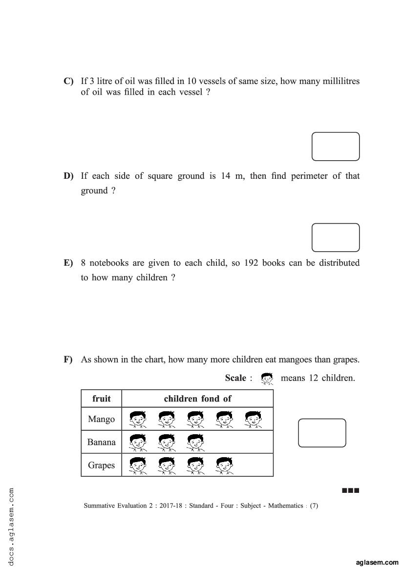 Class 4 Maths Sample Paper 2023 Maharashtra Board PDF Maha Std 4th