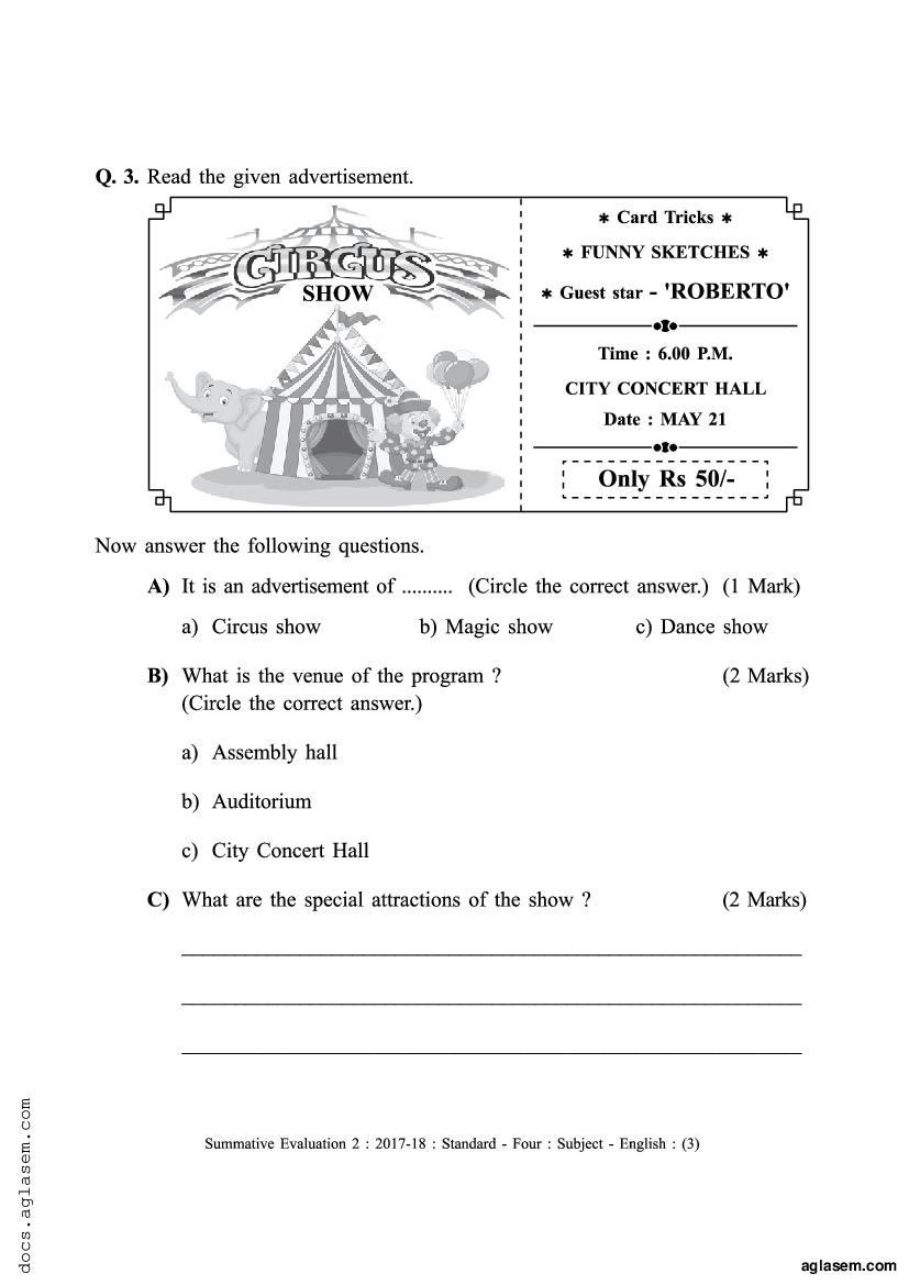 Class 4 English Sample Paper 2023 Maharashtra Board PDF Maha Std Class 4 English Sample Paper 2023 Maharashtra Board PDF Maha Std