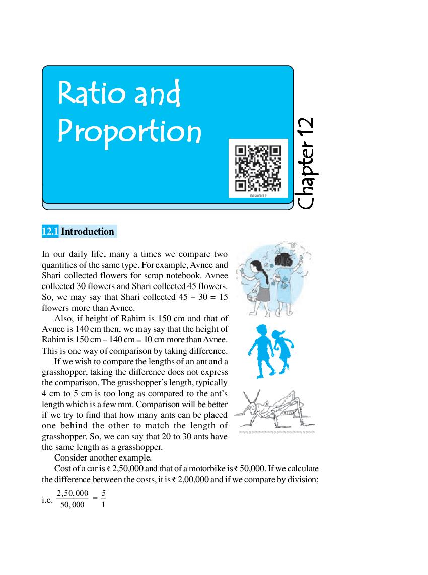 NCERT Book Class 6 Maths Chapter 12 Ratio And Proportion 2024 25 Session NCERT Book Class 6 Maths Chapter 12 Ratio And Proportion 2024 25 Session