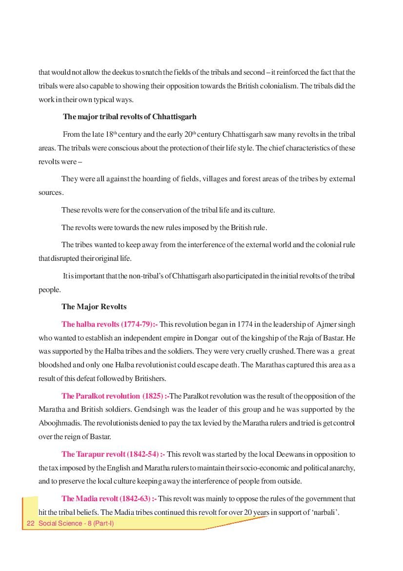 CGBSE Class 8th SST History & Civics Book PDF in English Medium ...