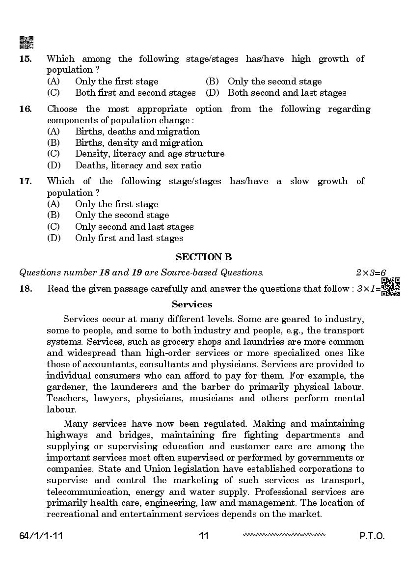 Class 12 Geography Question Paper 2024 (PDF) - Download 12th Annual ...