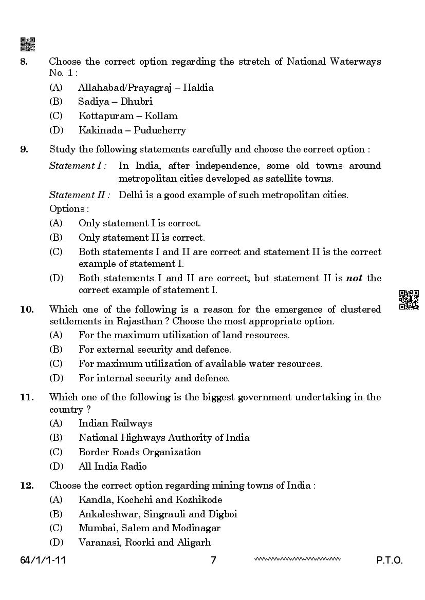 Class 12 Geography Question Paper 2024 (PDF) - Download 12th Annual ...
