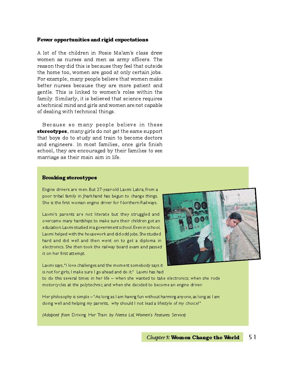 NCERT Book Class 7 Social Science Chapter 5 Women Change The World PDF 