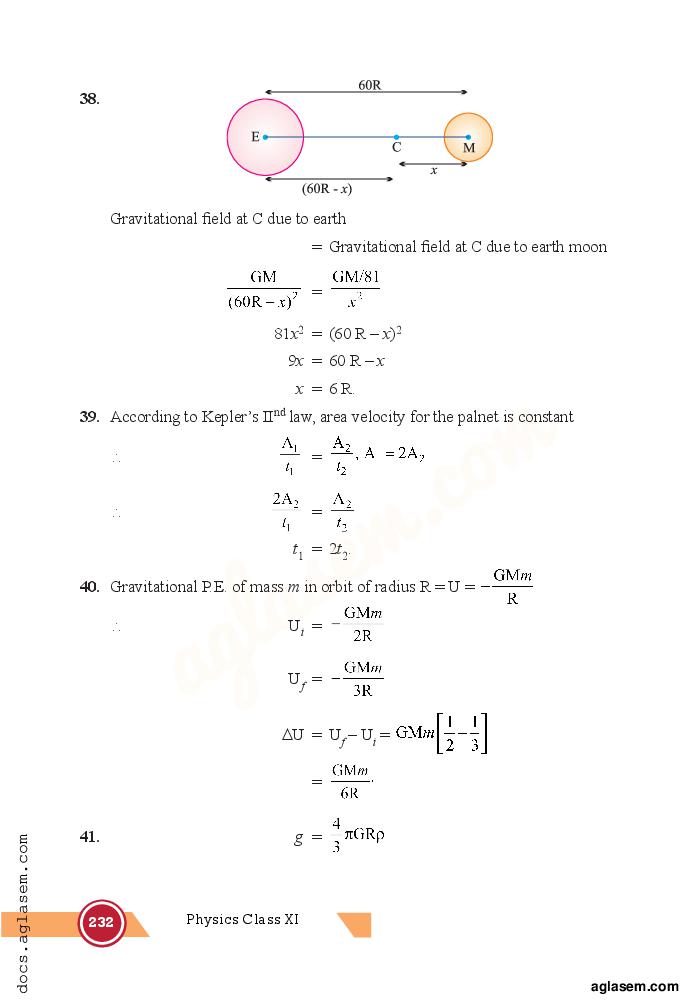 Class 11 Physics Notes for Gravitation (PDF) - Study Material - AglaSem