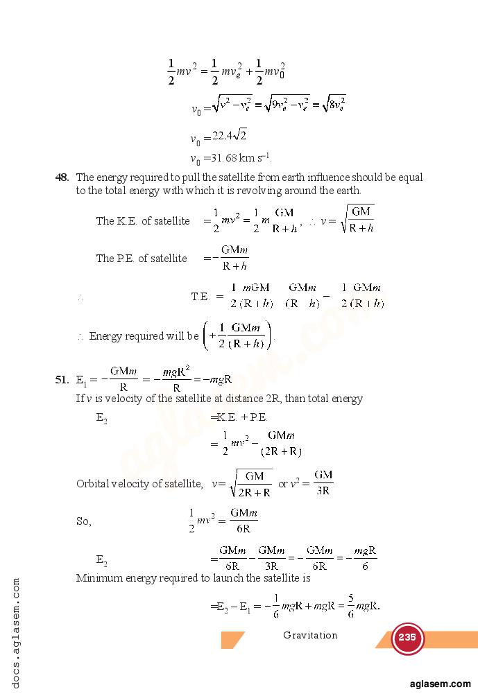 Class 11 Physics Notes for Gravitation (PDF) - Study Material - AglaSem