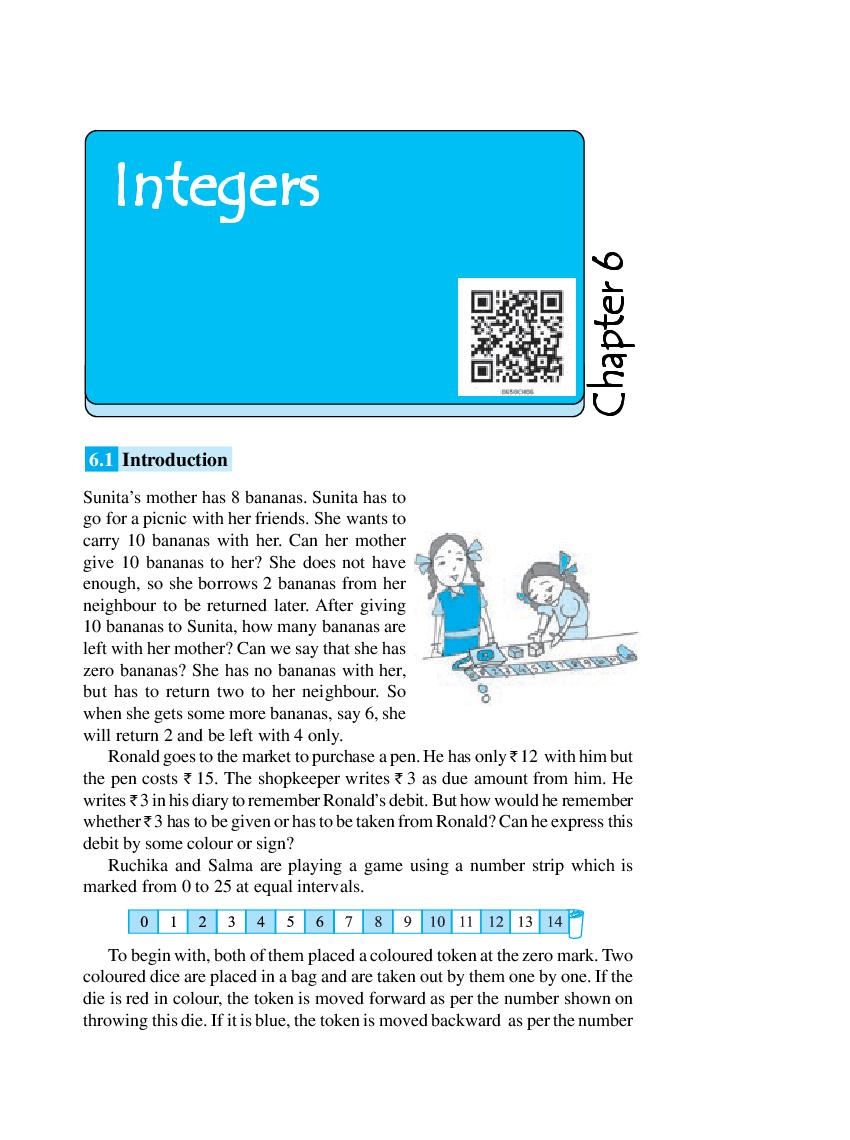 NCERT Book Class 6 Maths Chapter 6 Integers AglaSem Schools