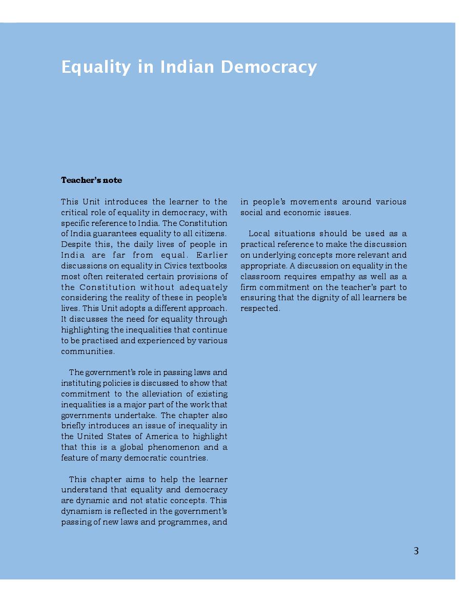NCERT Book Class 7 Social Science Civics Chapter 1 On Equality