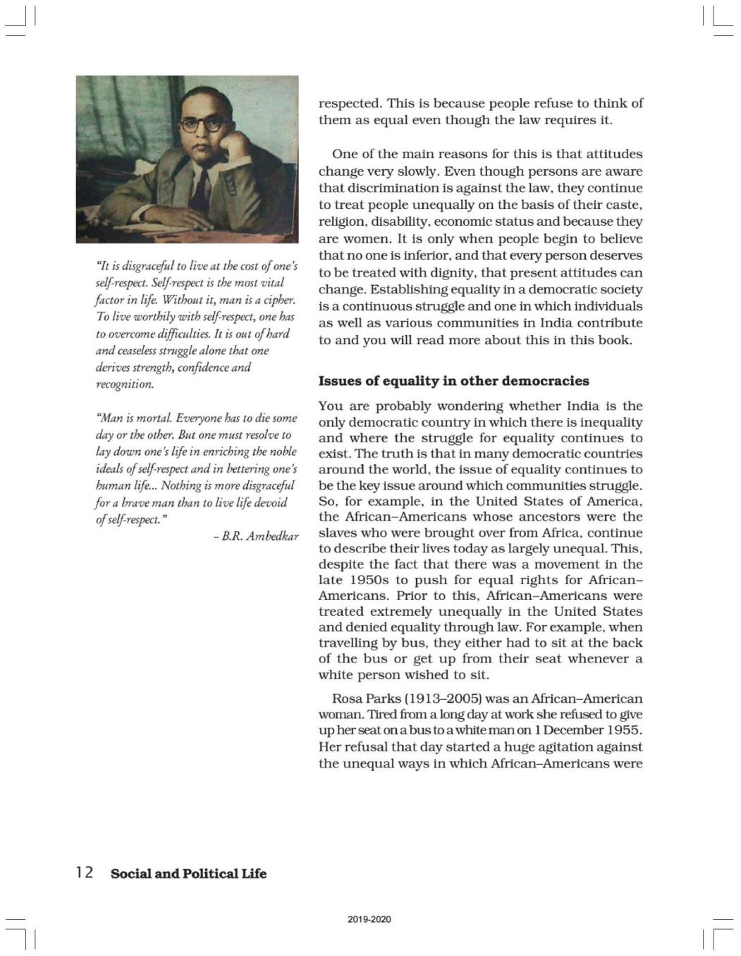 NCERT Book Class 7 Social Science Civics Chapter 1 On Equality