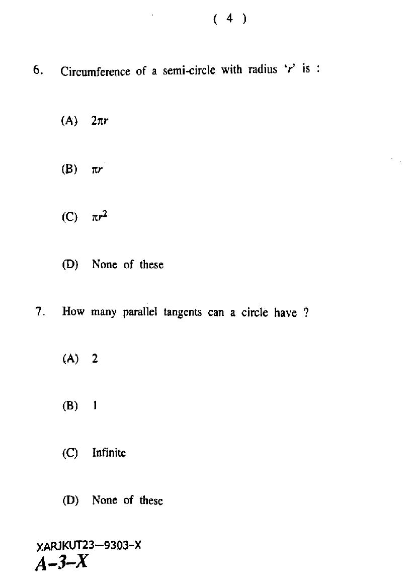 JKBOSE Class 10th Maths Question Paper (PDF) - AglaSem