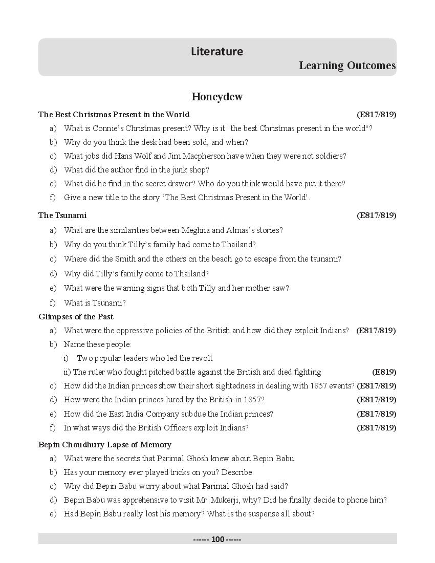 Class 8 English Question Bank PDF Important Questions For Class 8