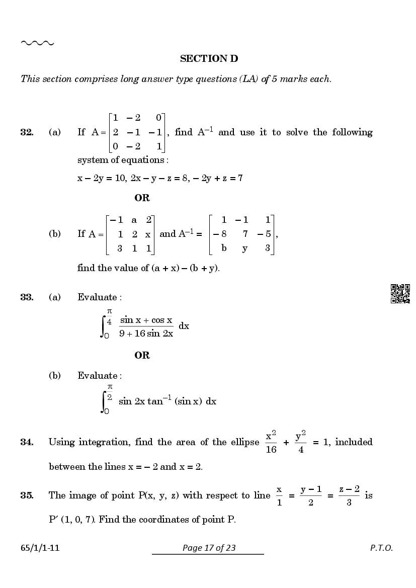 Class 12 Maths Question Paper 2024 (PDF) - Download 12th Annual Exam Maths Question Paper - AglaSem