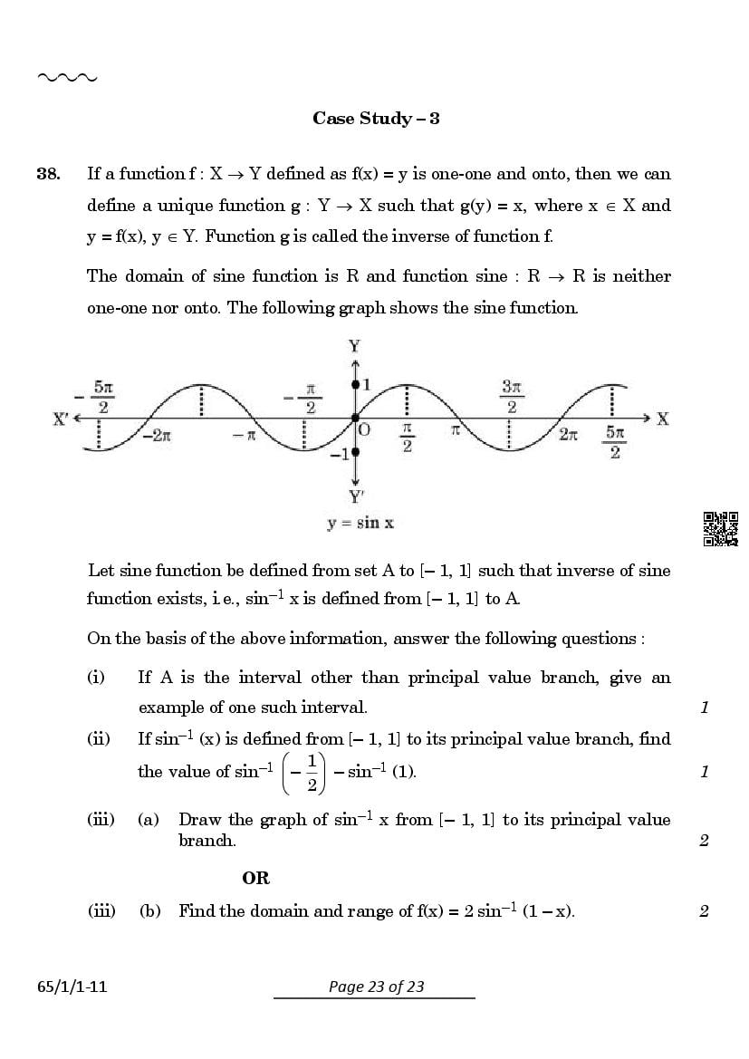 Class 12 Maths Question Paper 2024 (PDF) - Download 12th Annual Exam ...